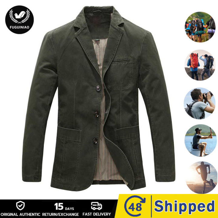 FUGUINIAO Men's Business 100% Pure Cotton Casual Suit Coat Male ... FUGUINIAO Men's Business 100% Pure Cotton Casual Suit Coat Male ...