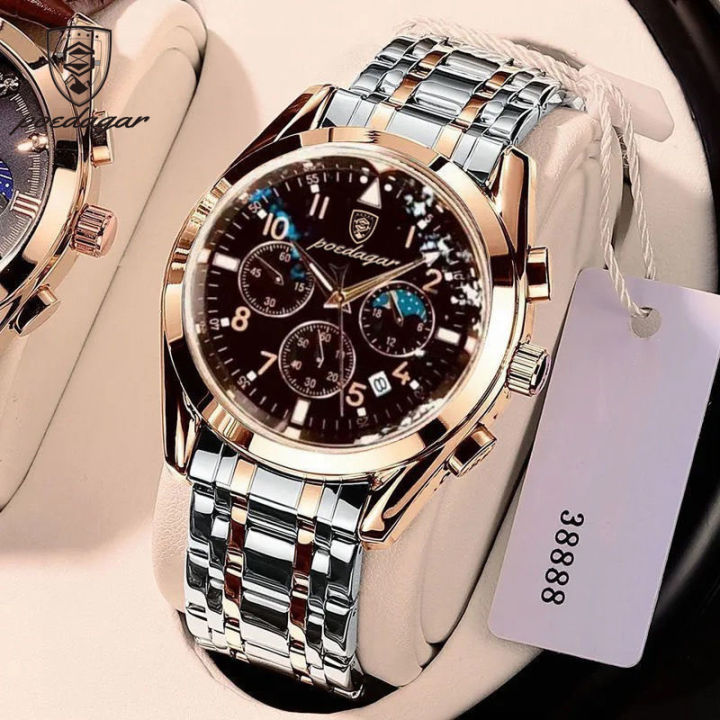 POEDAGAR 2022 Men Watch Luxury Top Brand Sport Business Rose Gold ...