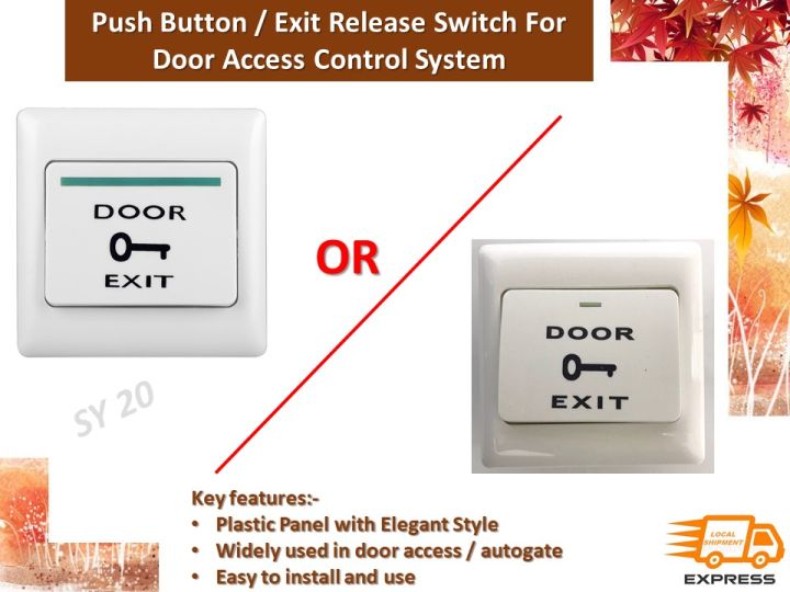Exit Release / Push Button Switch For Door Access Control / Autogate System (Big) - 1 Unit) | Lazada