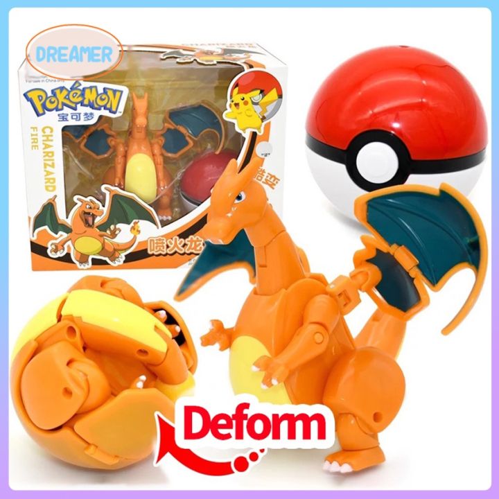 Anime Pokemon Pikachu Charizard Mewtwo Figure Children's Deformation ...