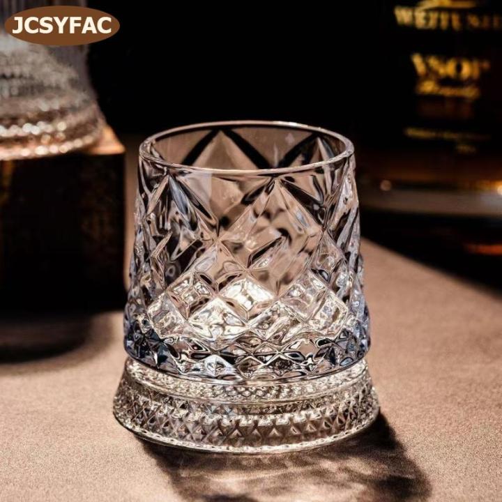 JCSYFAC 2026 New Whiskey Glasses Rotating Whisky Glass With Glass Base ...
