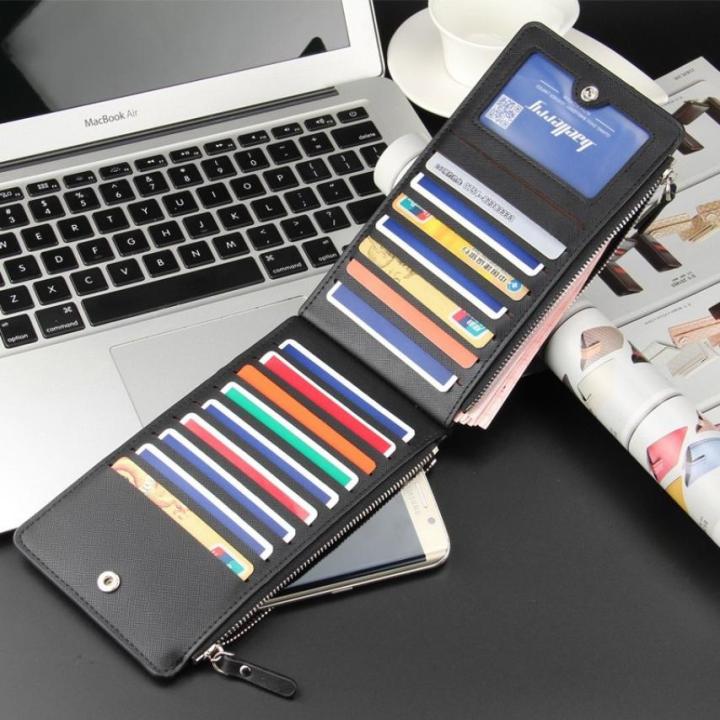Men's Long Wallet 16 slots card holder multi-card Zipper Korean Wallet ...