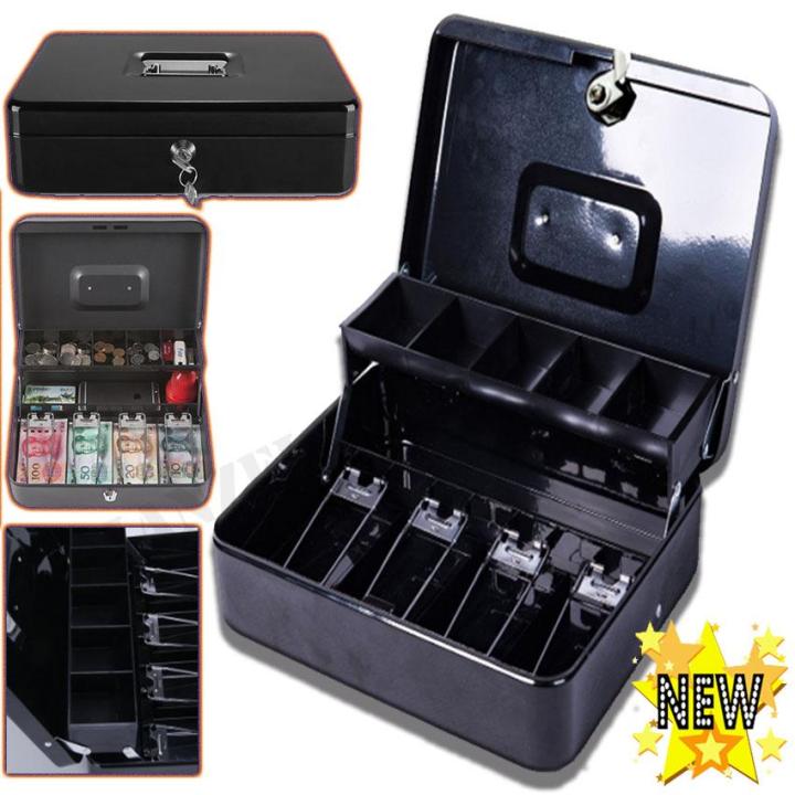 30cm Metal Cash Container Money Storage Box with Keys | Lazada PH