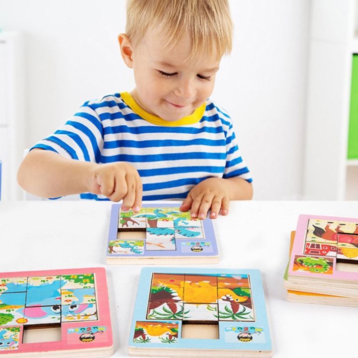 BANZU Dinosaur Animal Sliding Puzzle Movable Jigsaw Toy Wood ...