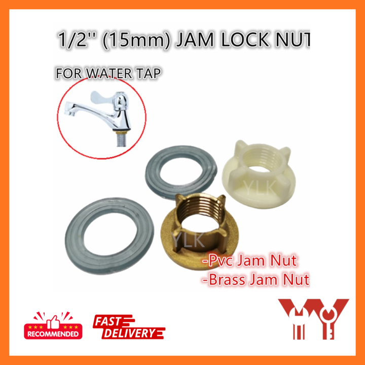YY.OS - 1/2" BRASS COPPER / PVC FLANGE JAM LOCK NUT FOR WATER TAP (Come ...