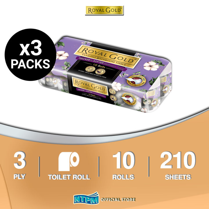 Royal Gold Elegant [Auto Wrapper] Toilet Roll 3 PLY (210's x 10) x 3 ...