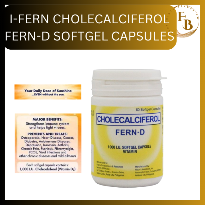 IFERN Fern D Vitamin D Cholecalciferol Miracle Pill Original Fern D 120 Soft gel Immune Booster ...