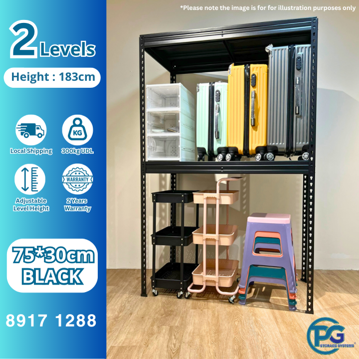 2 Level Heavy Duty Metal Rack | Boltless Storage Shelf for HDB ...