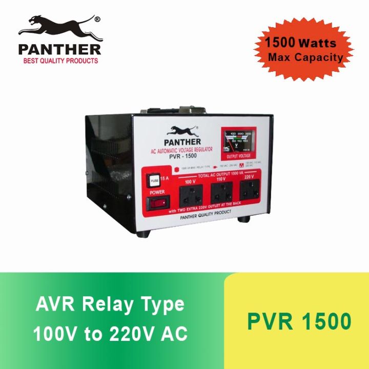 Panther PVR 1500 AVR Relay Type 1500 Watts with 100V, 110V and 220V AC ...