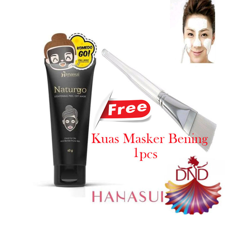 MASKER TUBE Hanasui Naturgo Lightening Peel Of Mask Black Gratis Kuas ...