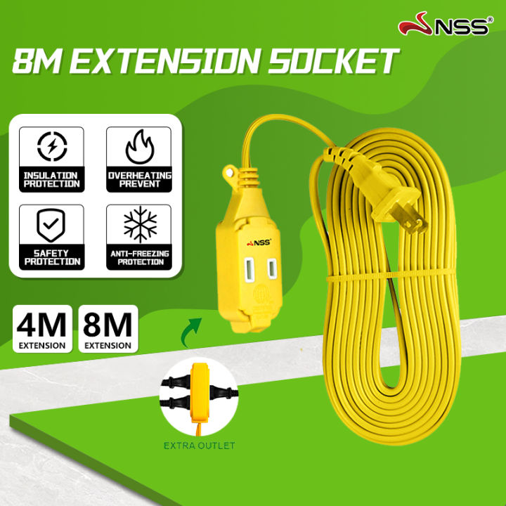 Nss 3 in 1 extension cord heavy duty outlet 3 gang extension wire with ...
