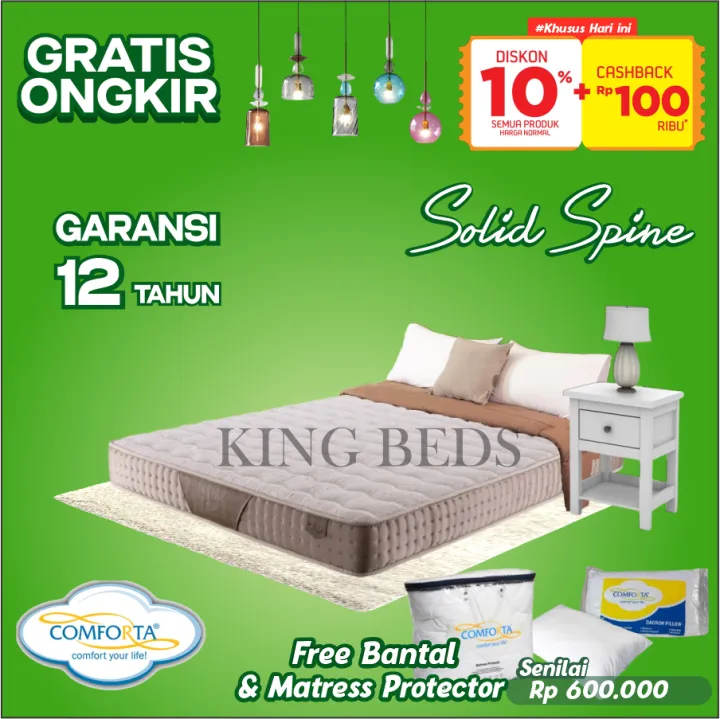 Comforta Spring Bed NEW Solid Spine Full Latex ( Kasur ) 160 180 200 ...
