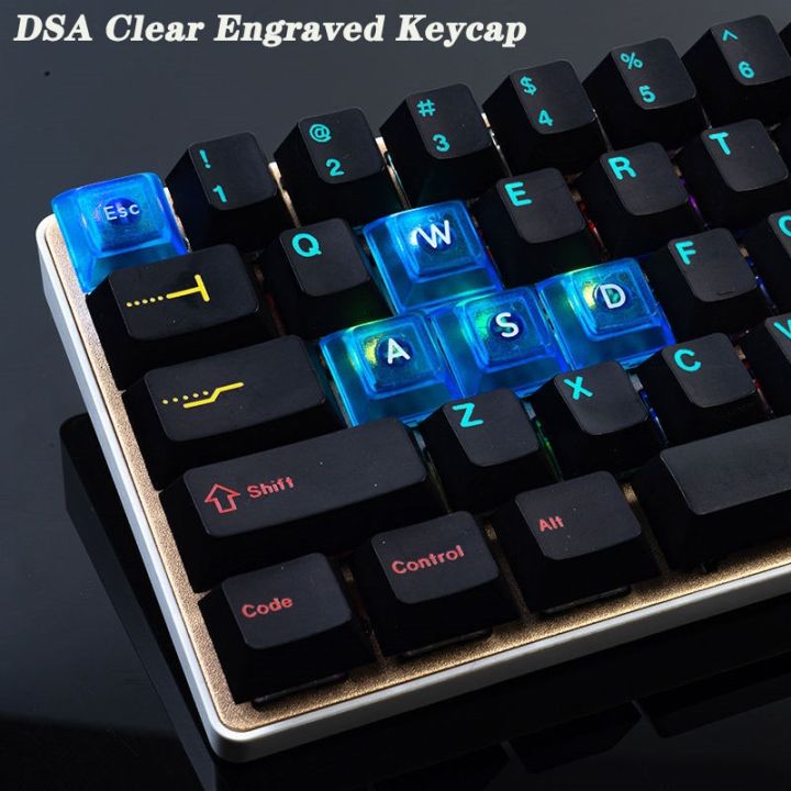 Transparent DSA Keycaps Mechanical Cap Backlight Custom WASD 9 dsa ...