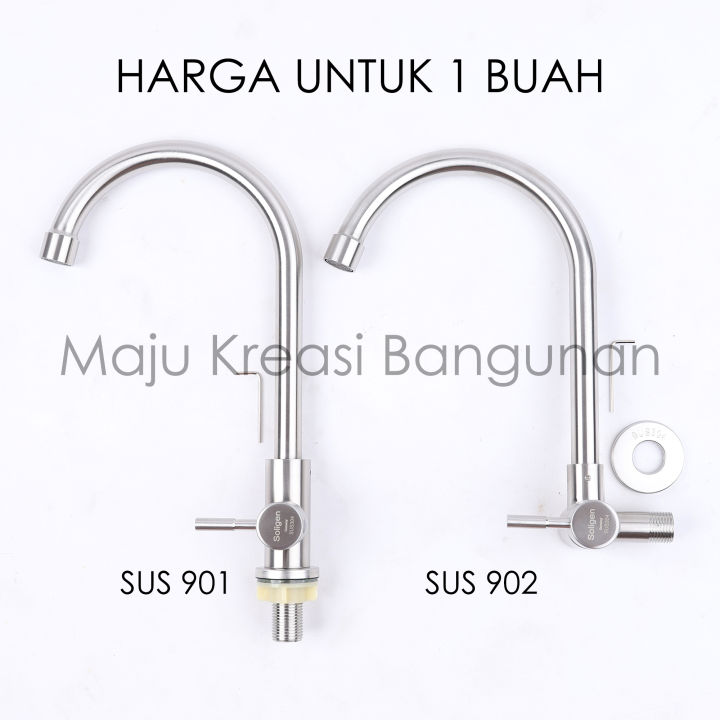 Kran Angsa SOLIGEN Stainless Steel 304 Keran Cuci Piring Tanam Tembok ...