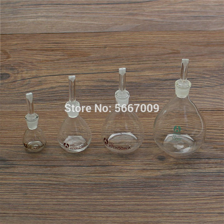 1pc Lab 5ml 10ml 20ml 25ml 50ml 100ml Glass pycnometer ball-shape ...