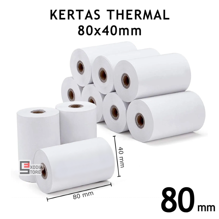 Kertas Thermal 80mm ukuran 80x40mm Receipt Struk Thermal Paper 80 mm ...