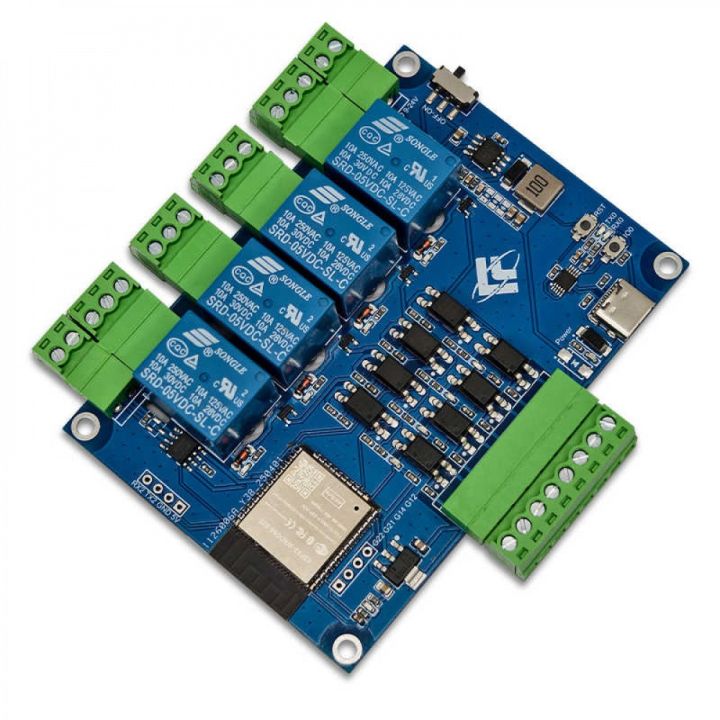 DC7-24V ESP32 Modbus RTU Four Channel Relay Module RS485 Development ...