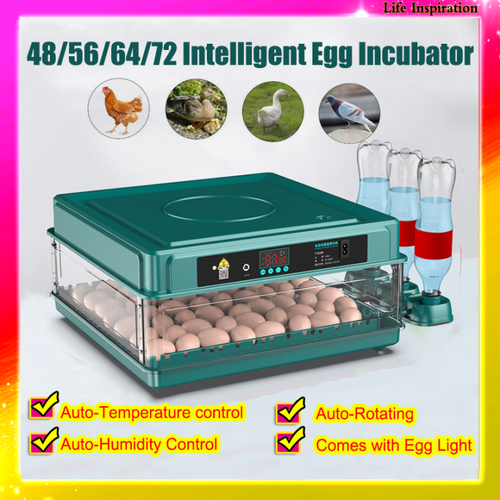 6/10/12/16/30/38/48/56/64/72/96/108/130 Eggs Fully Automatic Digital Incubator Chicken Poultry ...