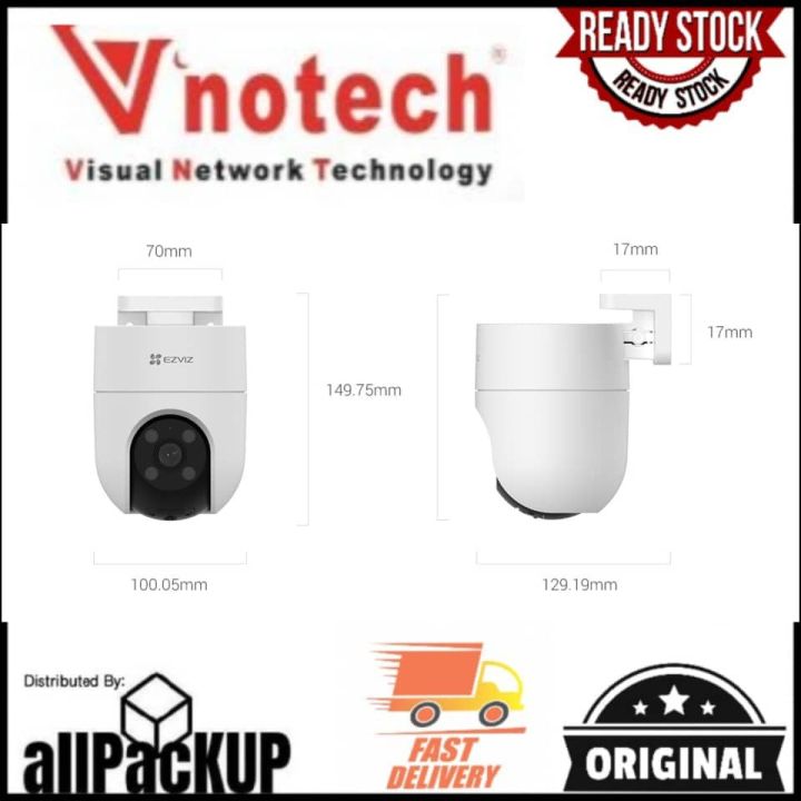 EZVIZ CS-H8C SMART HOME CAMERA OUTDOOR 2MP/4MP (1080P/2K+) WiFi CCTV ...