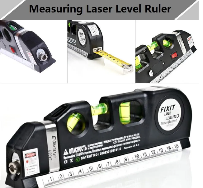 DLMA New Multipurpose Pro Measuring Infrared Laser Level Ruler Horizontal Vertical Cross Line ...