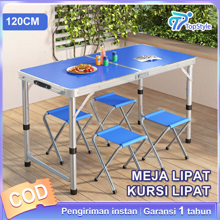 Meja Lipat Aluminium 120CM Meja Camping Outdoor Meja Koper Portabel ...