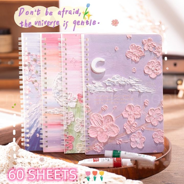 A5 Oil Painting Coil Notebook Spiral Landscape Aesthetic Classroom ...
