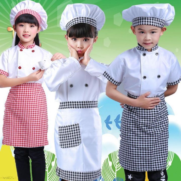 chef uniform for kids A Set chef costume for kids Cook Kitchen Uniform ...