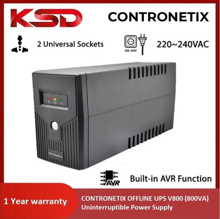 CONTRONETIX OFFLINE UPS V800 (800VA) Uninterruptible Power Supply | Lazada