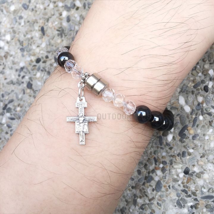 OUTDOORPLUS Rosary Bracelet Catholic Rosary Italy Cross Crystal Beads ...