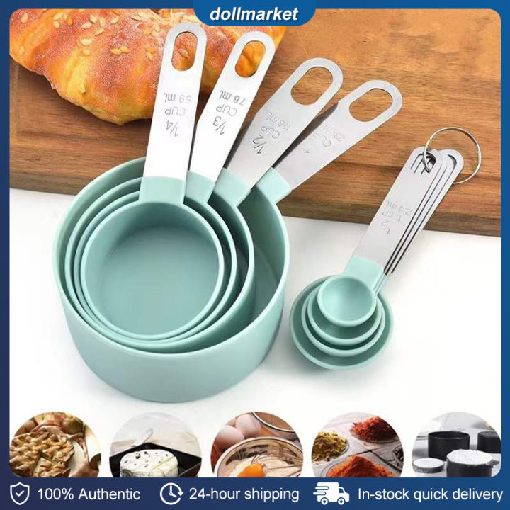 8PCS Stainless Steel Measuring Spoons Kitchen Measuring Cup and Spoon ...