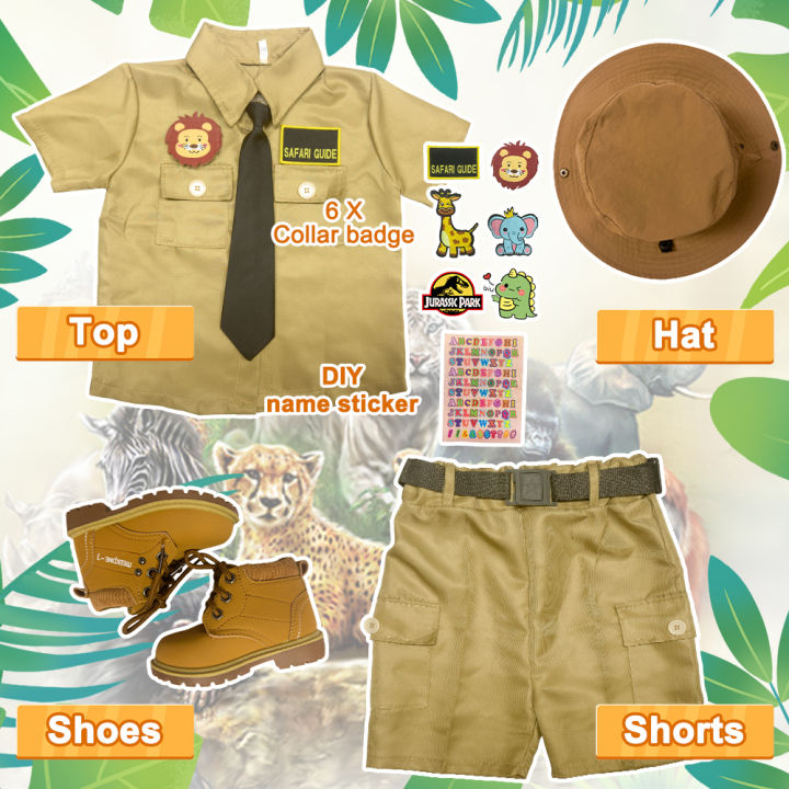 ZOOKEEPER COSTUME FOR KIDS (4 pockets) ANIMAL COSTUME SAFARI COSTUME ...