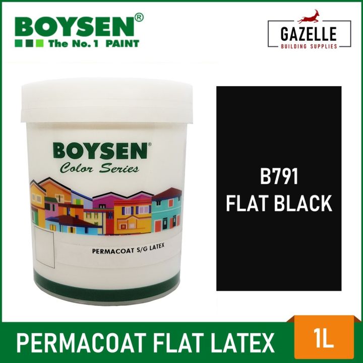 ⊿Boysen Permacoat Flat Latex Paint Black B791- 1 Liter※ | Lazada PH