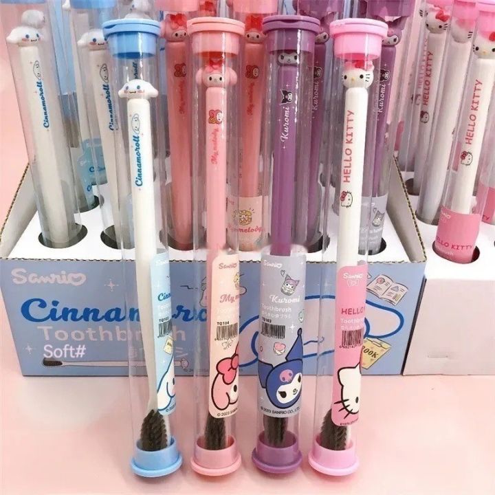 Kawaii Kuromi My Melody Cinnamoroll Soft Toothbrush Anime Sanrio Girl ...
