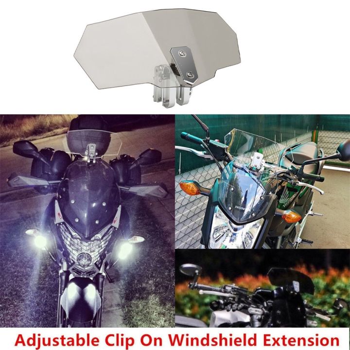 Motorcycle Smoke Clip On Windscreen Screen Extension Spoiler Wind ...