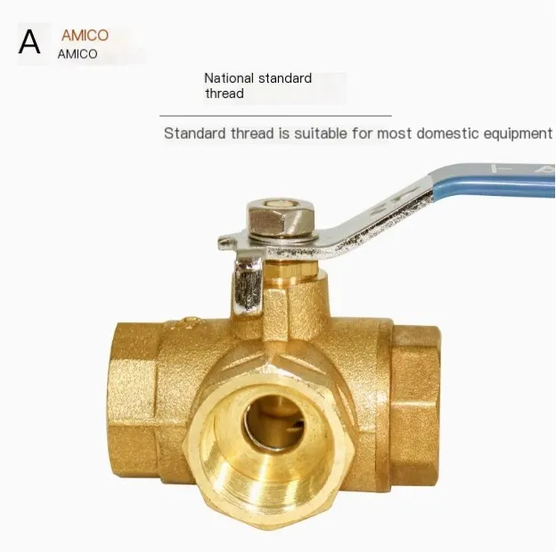 Three-way ball valve brass T-shaped L-shaped pressure reducing device ...