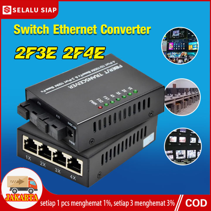 Media Converter 10M/100M 2 Port SC FO 4 LAN 3 Fo 3 Lan Rj45 Fiber Ethernet Switch 2O4E 3O3E ...