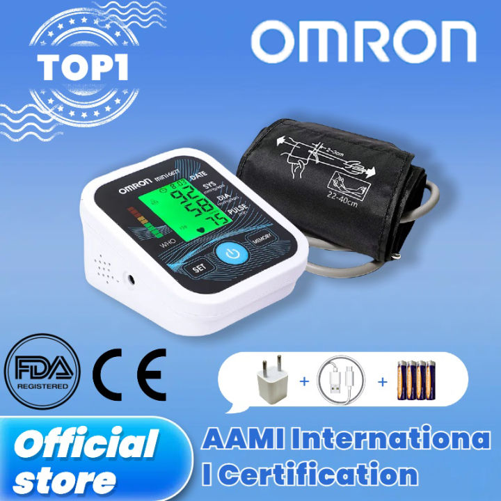 Omron Digital Blood Pressur Monitor Portable Automatic Heartbeat BP ...