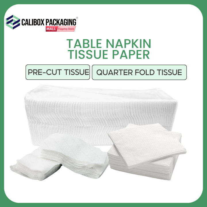 Calibox Packaging Tissue Paper Pre-cut Quarter Fold Table Napkin Tissue ...