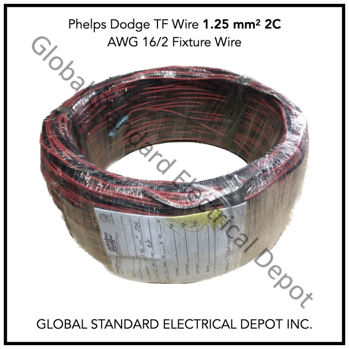 Phelps Dodge Fixture Wire TF Twisted Pair 1.25 mm2 (#16) 2C [150 METERS ...
