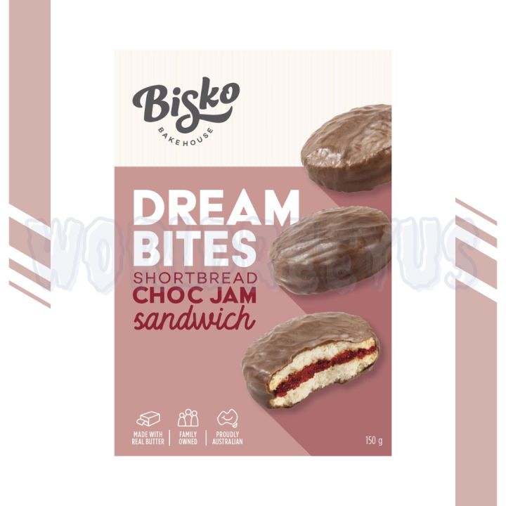 Bisko Bakehouse Dream Bites Shortbread Choc Jam Sandwich 150g สินค้าจาก ...