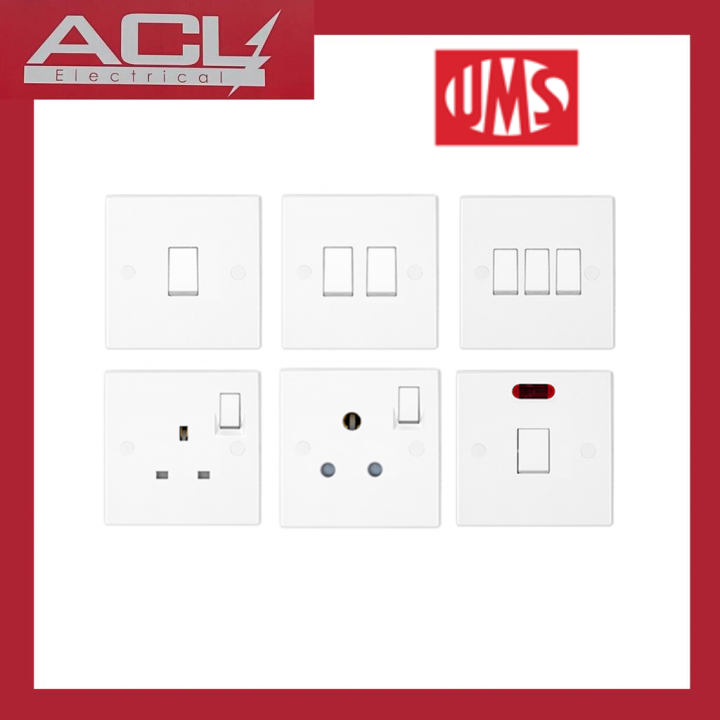 UMS BAKELITE SERIES SWITCH SOCKET 1/2/3/4 GANG 1/2 WAY 13A 15A 20A | Lazada