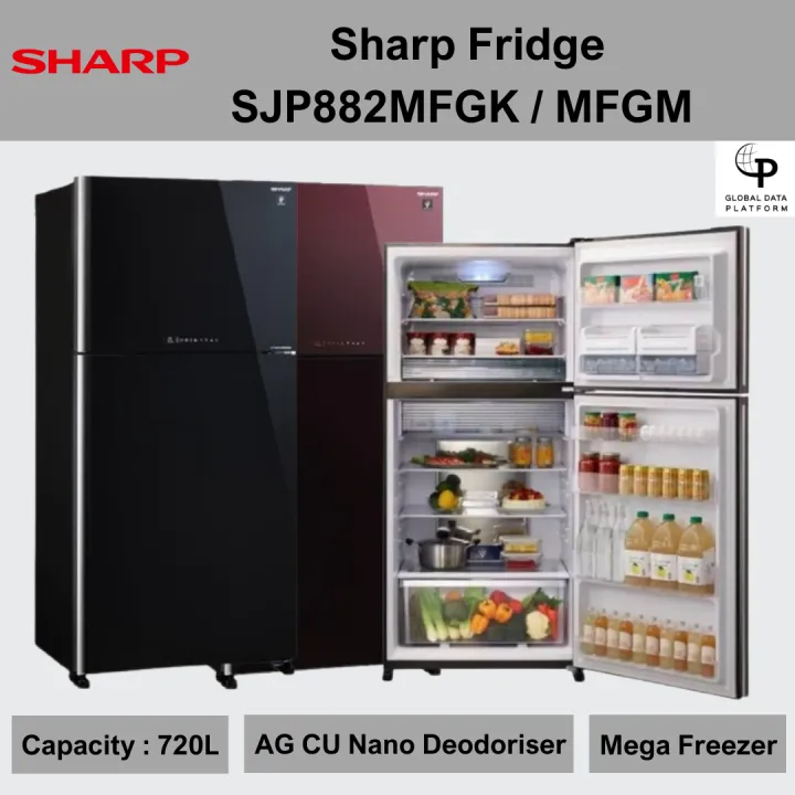 Sharp Fridge 720L SJP882MFGK SJP882MFGM with Hybrid Cooling System and ...