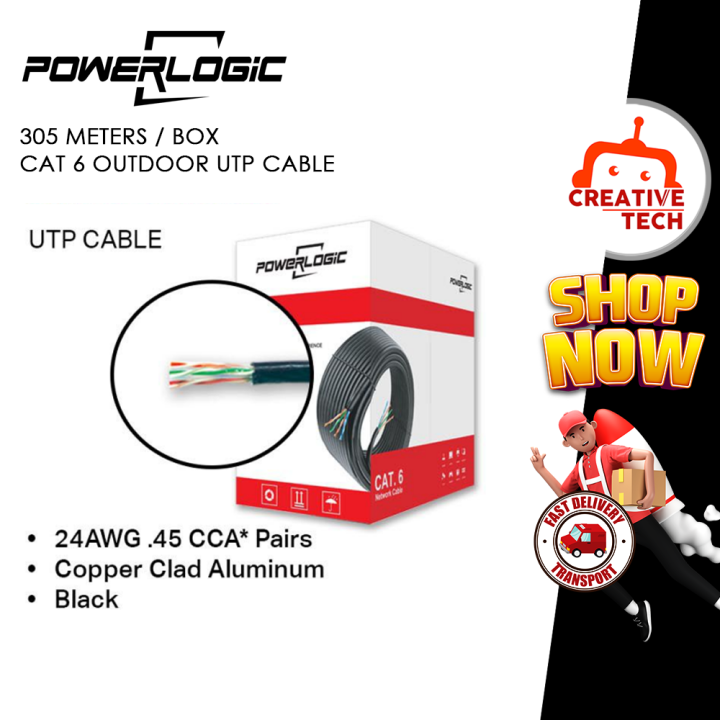 PowerLogic 305 METERS / BOX CAT 6 OUTDOOR UTP CABLE | Lazada PH