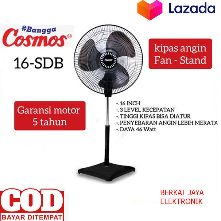 Harga Promo COSMOS stand fan 16 SDB /kipas angin berdiri 16 inch ...