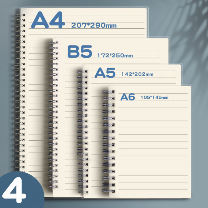 B5 A6 A5 A4 160 Pages Blank Grid Line Matte Cover Notebook Spiral Book ...