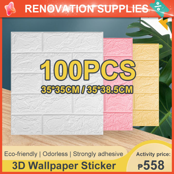100pcs 3D wall paper sticker 35cm*38cm water proof room decoration ...