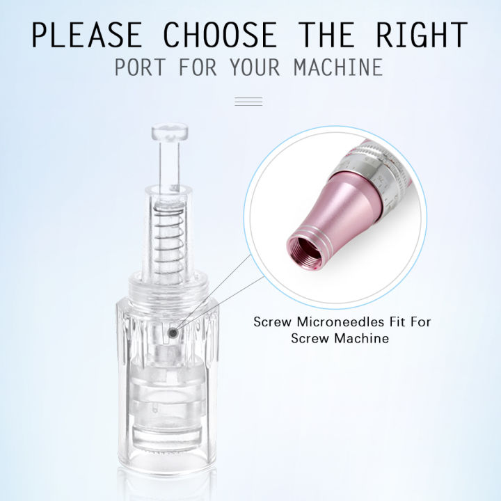 10pcs 20pcs 50pcs Screw Dermapen Needle Cartridges Disposable Replacement Derma Pen Tips for ...