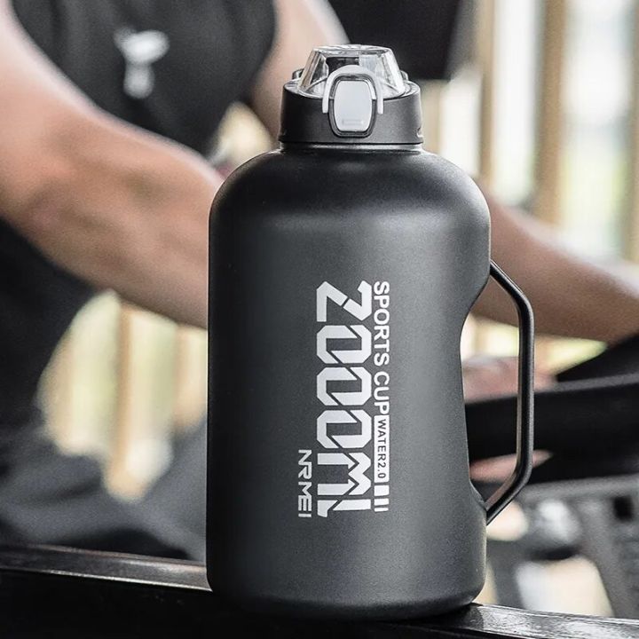 2 Liter Water Bottle Stainless Steel Thermos Bottle Outdoor Sports Gym Vacuum Water Flask ...