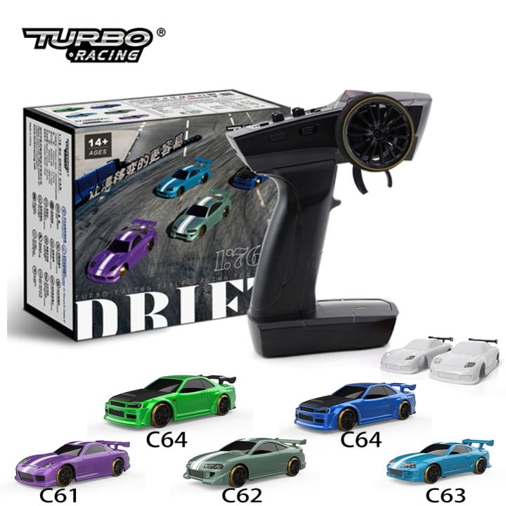 Turbo Racing 1:76 C64 C63 C62 Drift RC Car with Gyro Radio, Full Scale ...