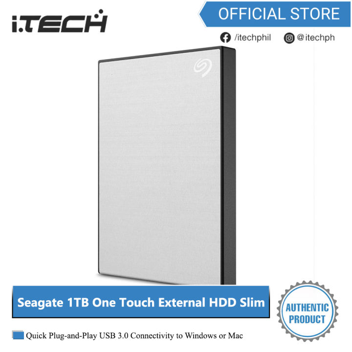 Seagate 1TB One Touch External HDD Slim | Premium | High- Capacity ...